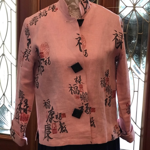 Painted Pony | Jackets & Coats | Paintedpony Pink Pure Linen Jacket Vtg ...